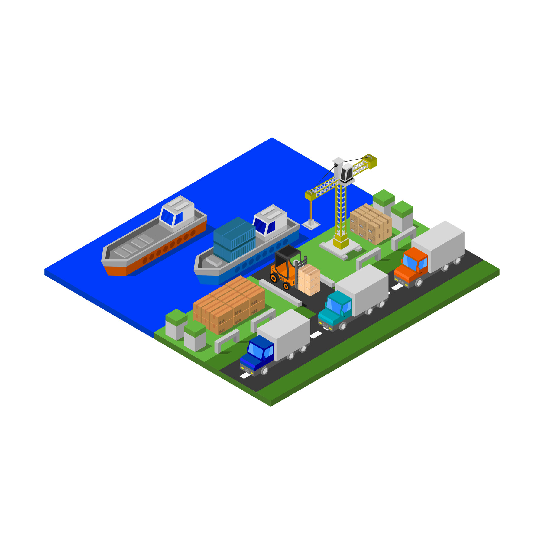 ArtStation - Isometric port | Artworks
