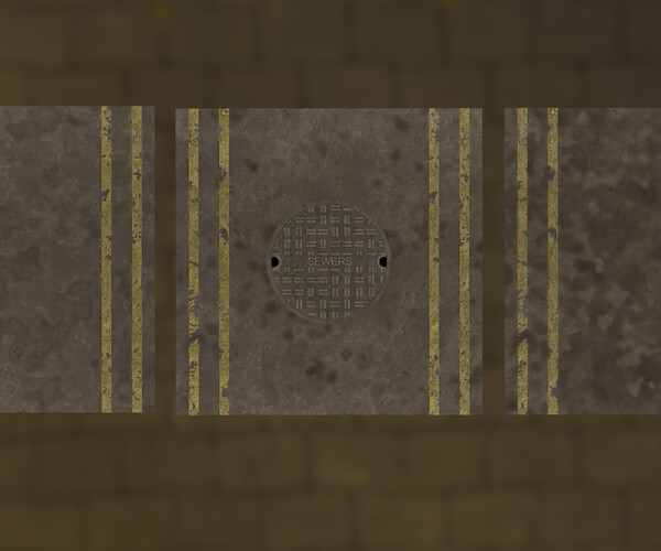 ArtStation - Alley Way Floor Material - Substance Designer | Game Assets