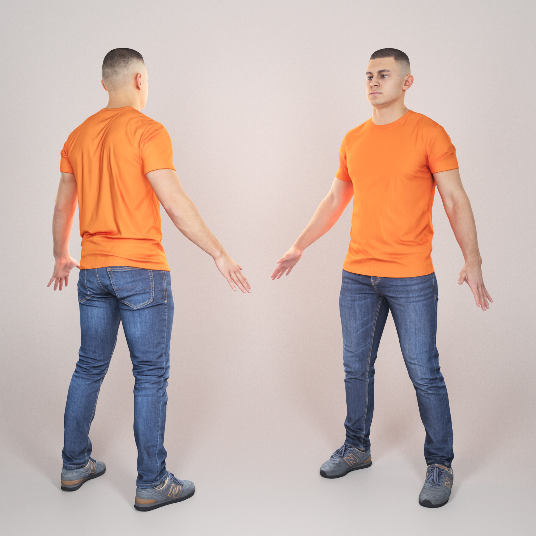ArtStation - Young man in orange t-shirt ready for animation 328 | Game ...