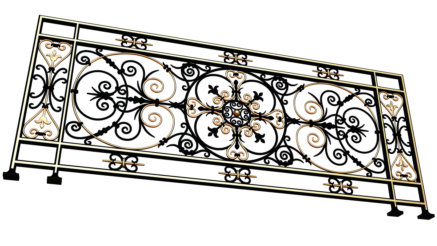 ArtStation - Forging Iron Forged Balcony Railing Baroque | Resources