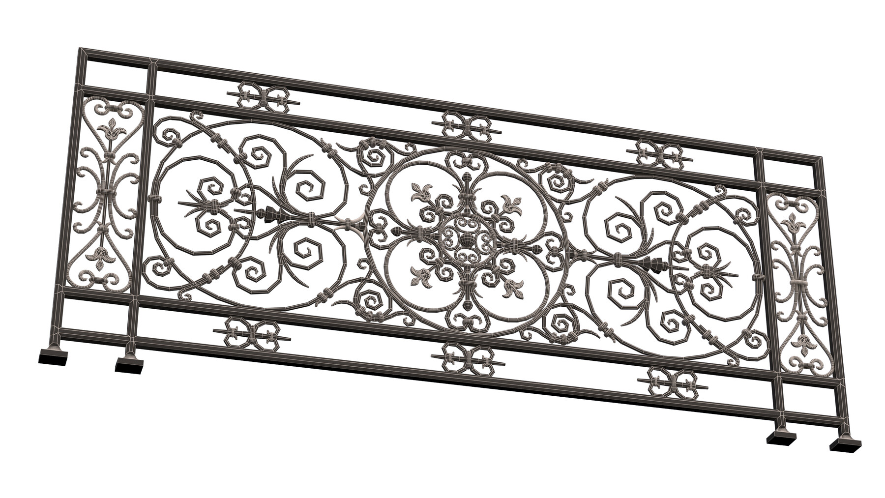 ArtStation - Forging Iron Forged Balcony Railing Baroque | Resources
