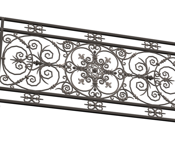 ArtStation - Forging Iron Forged Balcony Railing Baroque | Resources
