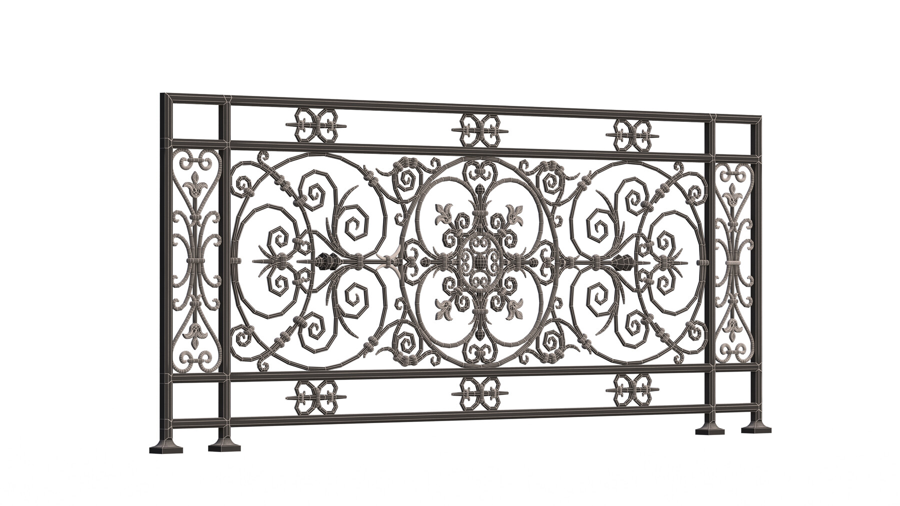ArtStation - Forging Iron Forged Balcony Railing Baroque | Resources