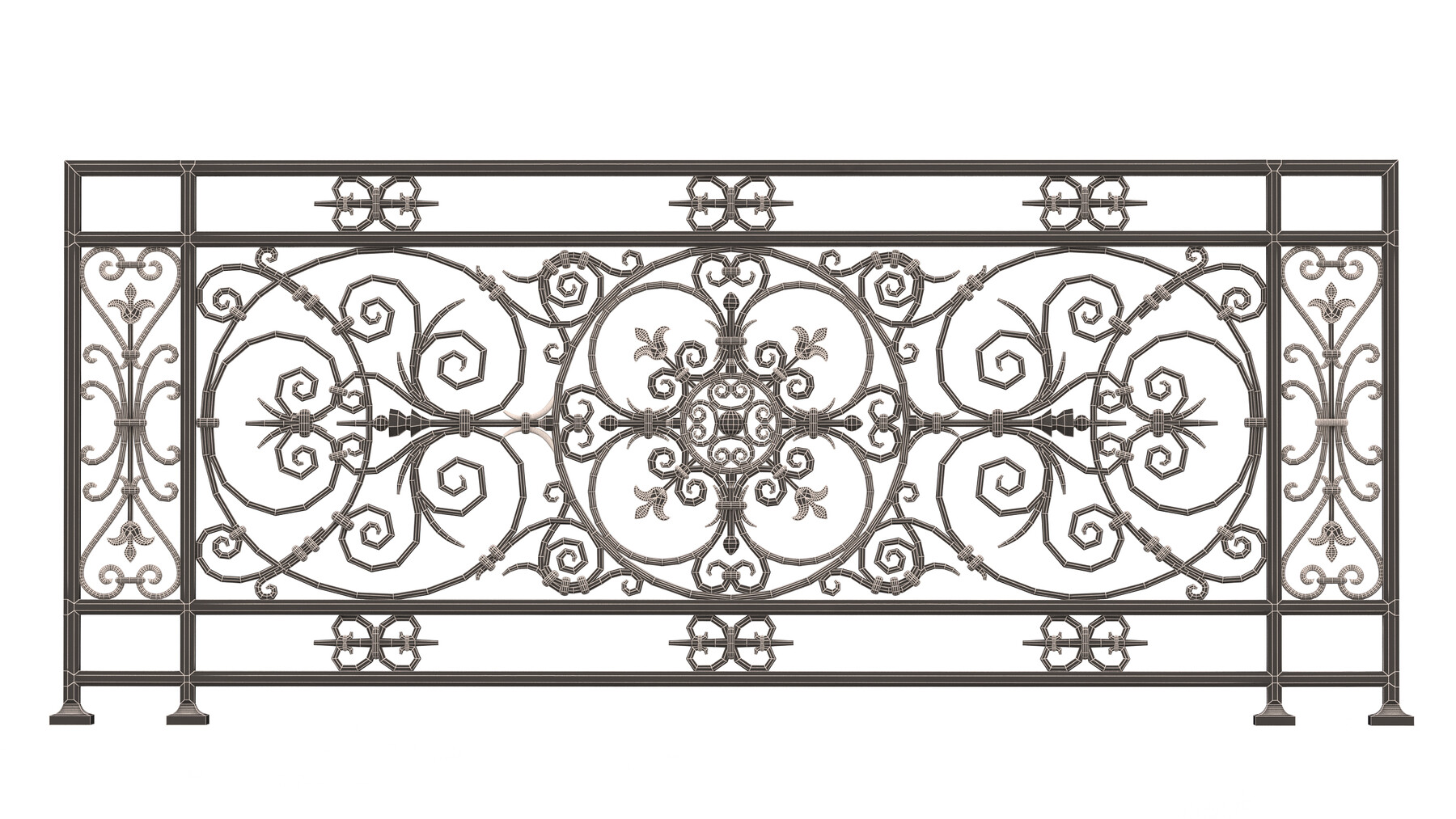 ArtStation - Forging Iron Forged Balcony Railing Baroque | Resources