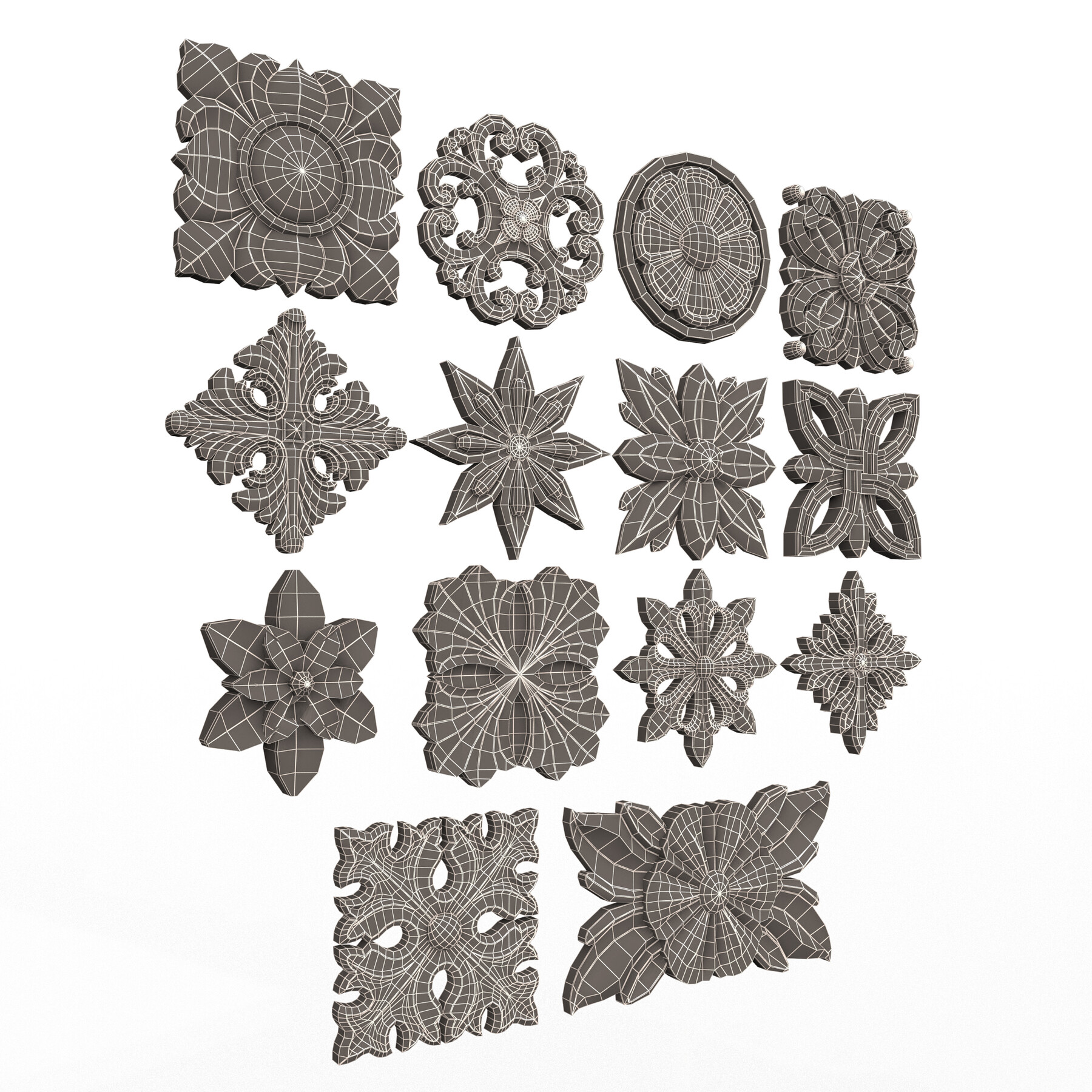 ArtStation - Rosette Carved Collection CNC | Resources
