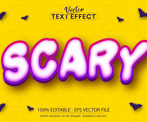ArtStation - Scary text, halloween and cartoon style editable text ...