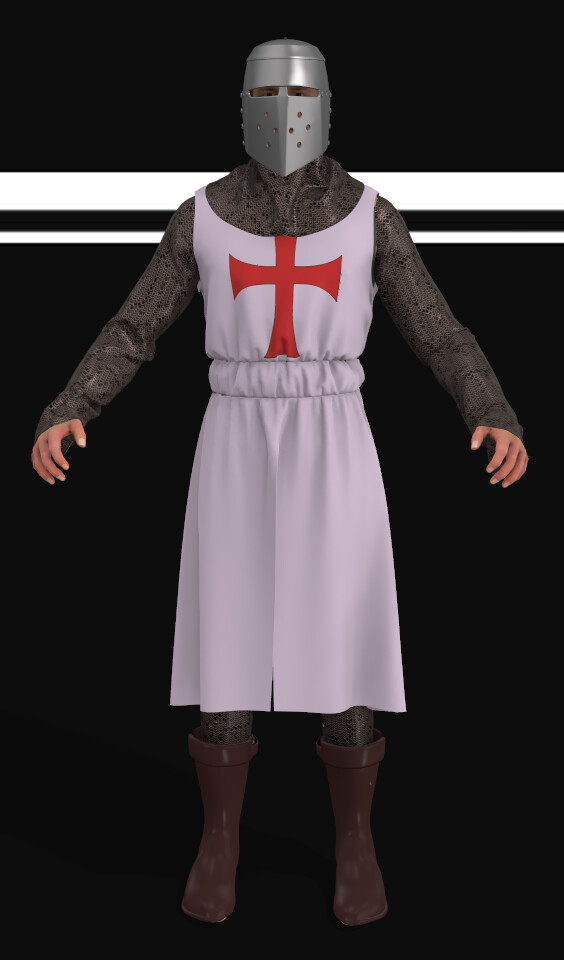 ArtStation - Knight Crusader crusade Marvelous Designer project | Game ...