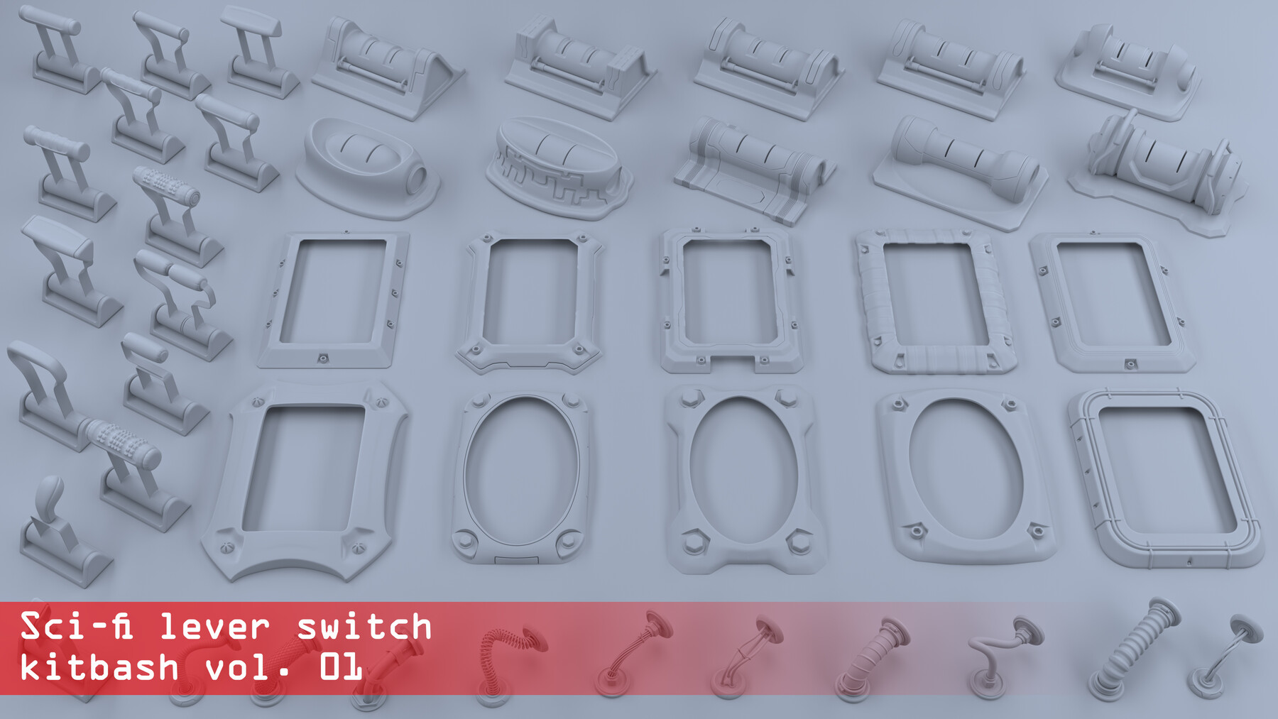 ArtStation - Sci-fi lever switch kitbash vol. 01 | Game Assets