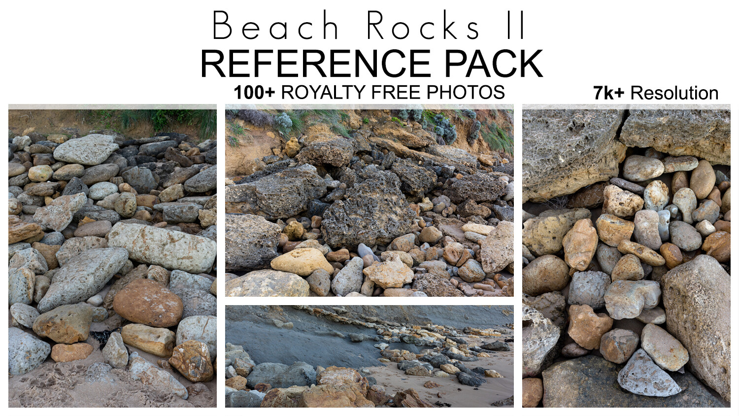 ArtStation - Reference Pack - Beach Rocks II - 100+ Royalty Free Photos ...