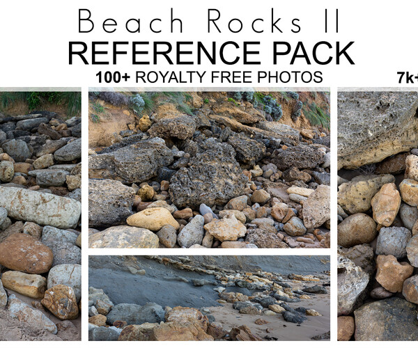 ArtStation - Reference Pack - Beach Rocks II - 100+ Royalty Free Photos ...