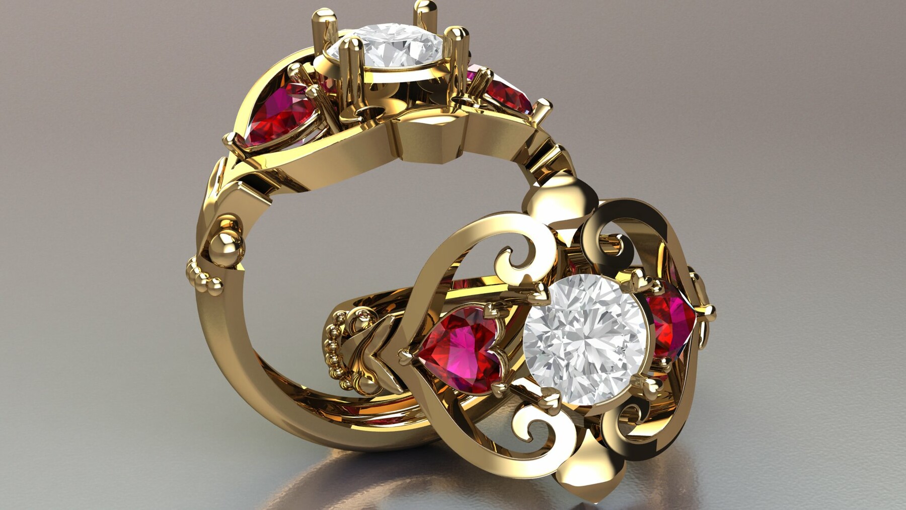 ArtStation - Heart gold ring | Resources