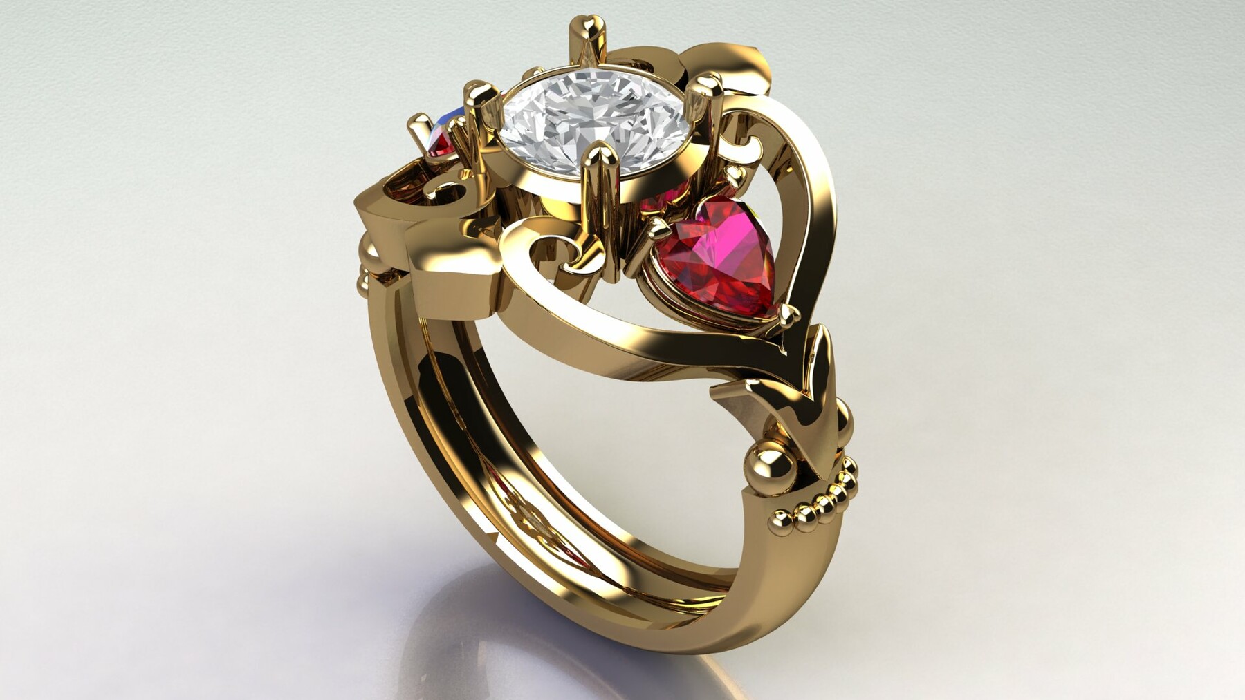 ArtStation - Heart gold ring | Resources