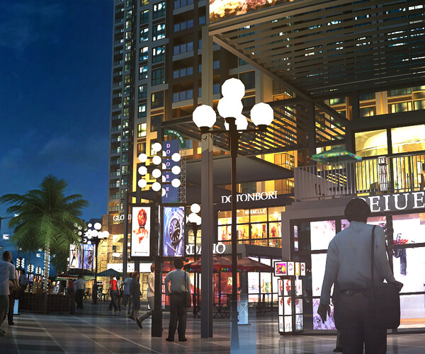 ArtStation - Commercial Street Night Scene 02 | Resources