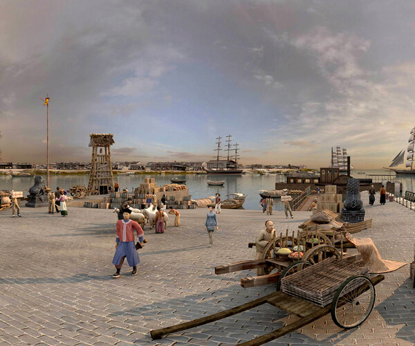 ArtStation - China Qing Dynasty - Wharf - Port Trade 03 | Resources
