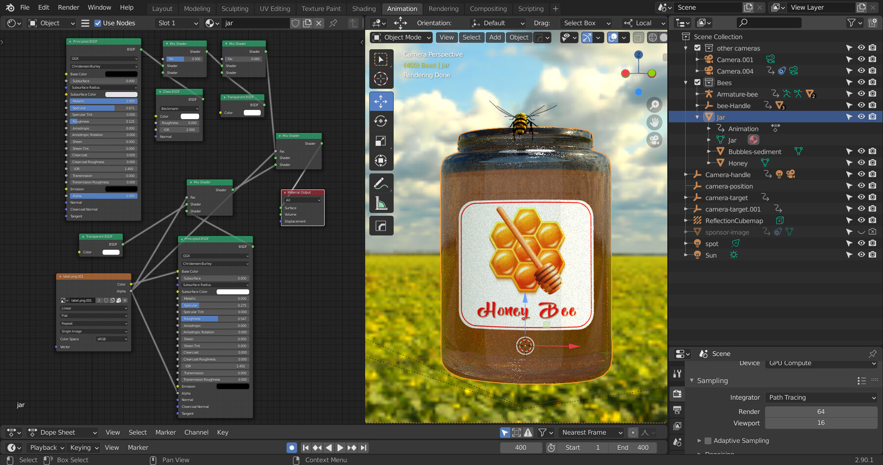 ArtStation - Free 3D series, Honey Bee (Blender3D scene). | Resources