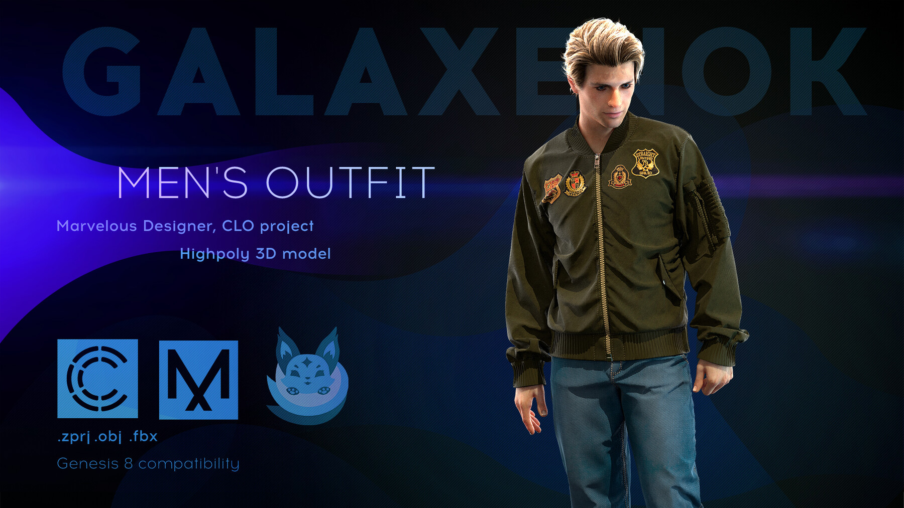 ArtStation - Men's outfit. Avatar genesis 8 Male. Marvelous Designer ...