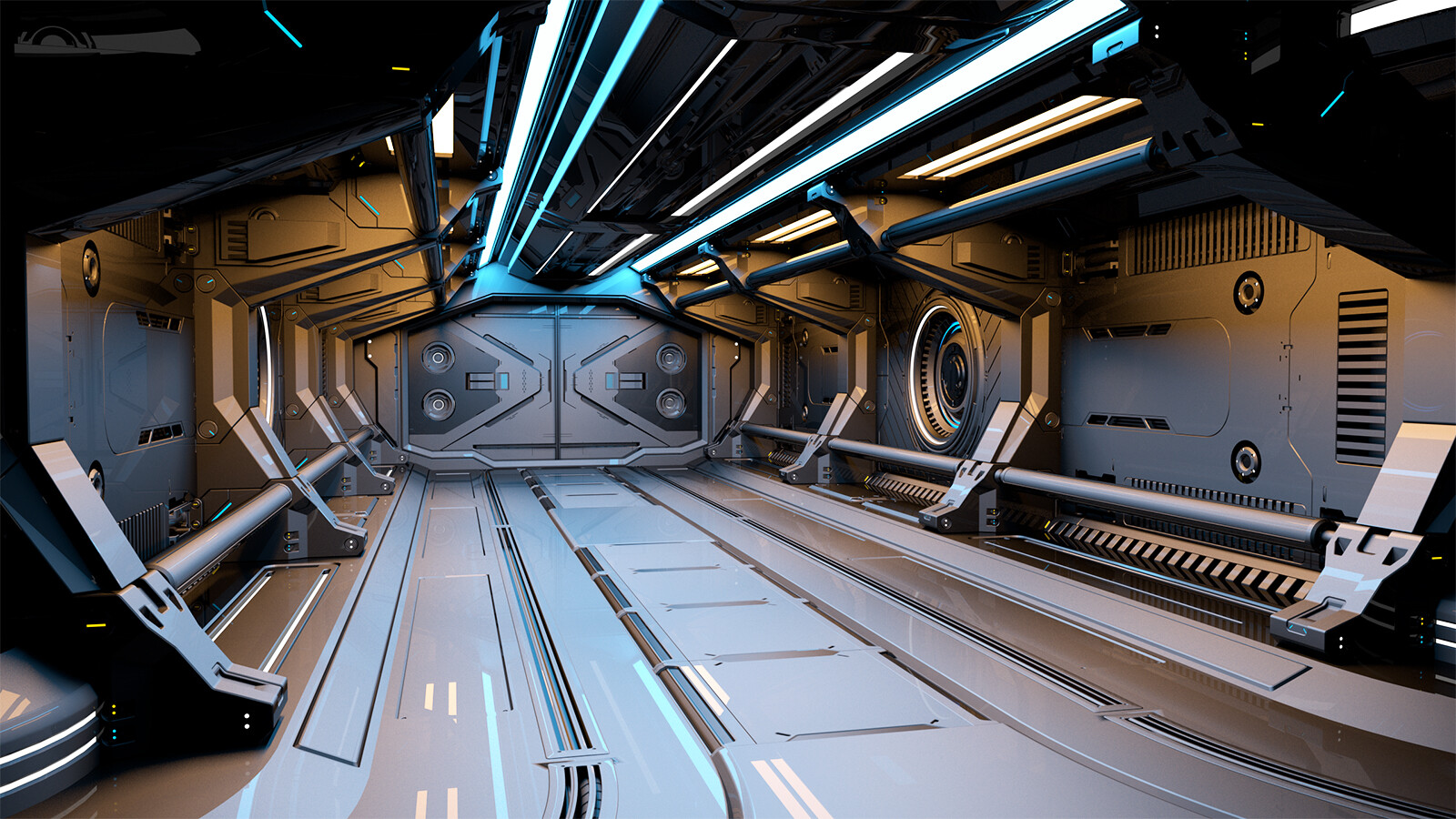 ArtStation - Sci - Fi Modular Corridor 2 - 3D Model | Resources