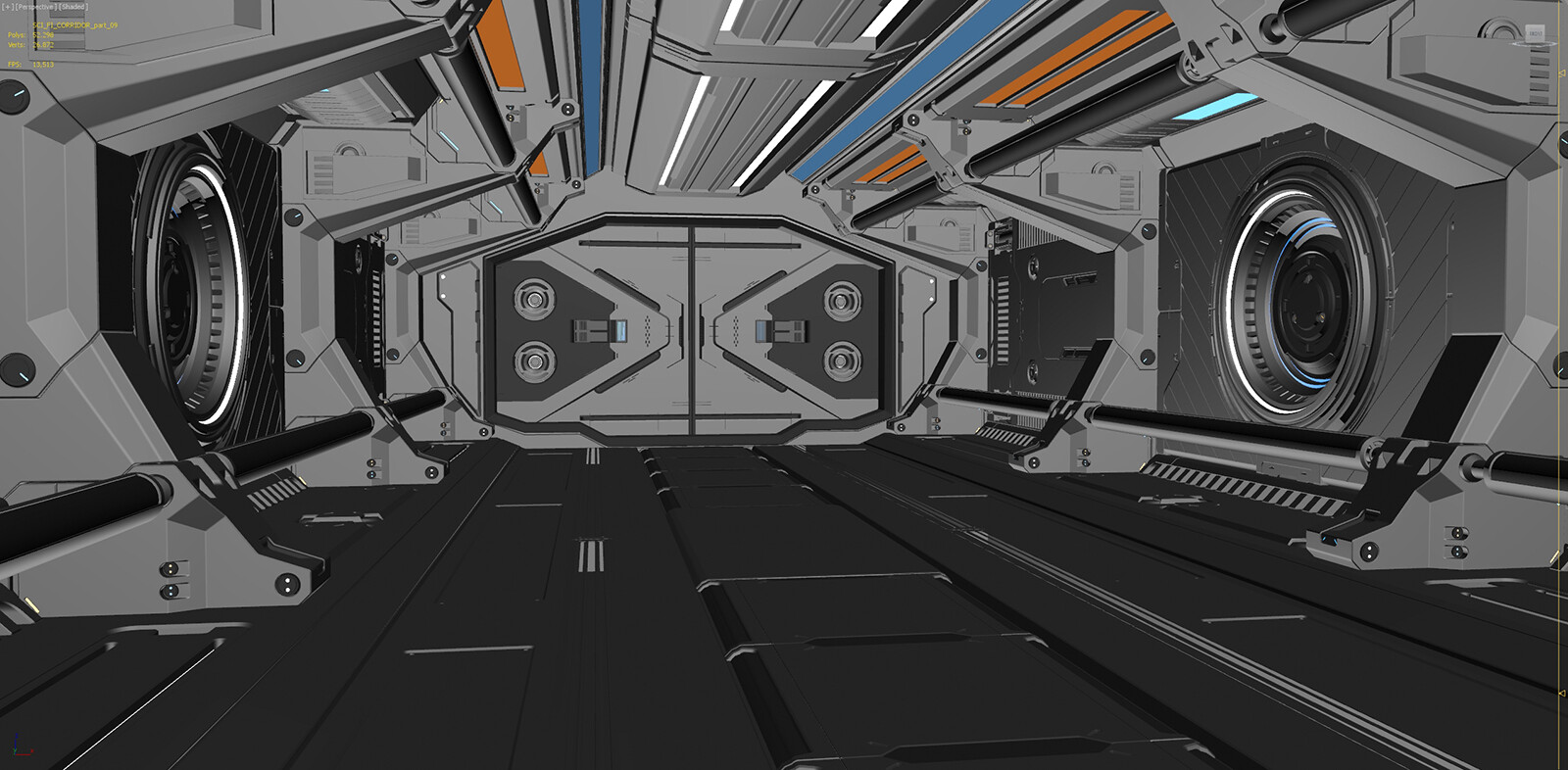 ArtStation - Sci - Fi Modular Corridor 2 - 3D Model | Resources