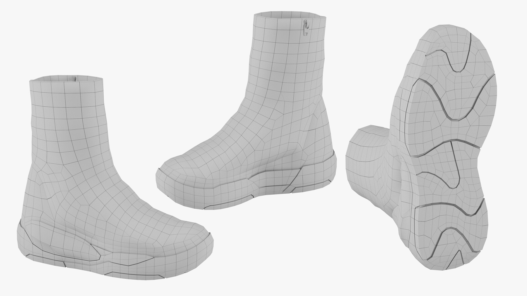 ArtStation - women boots cr 02w | Game Assets