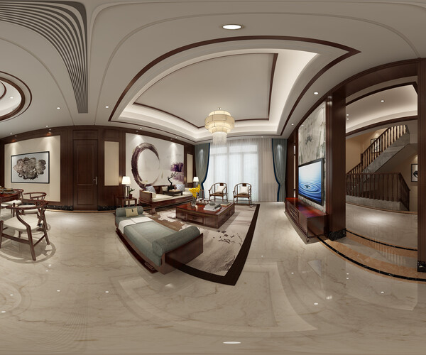 ArtStation - antique Chinese style living room dining room 22 | Resources