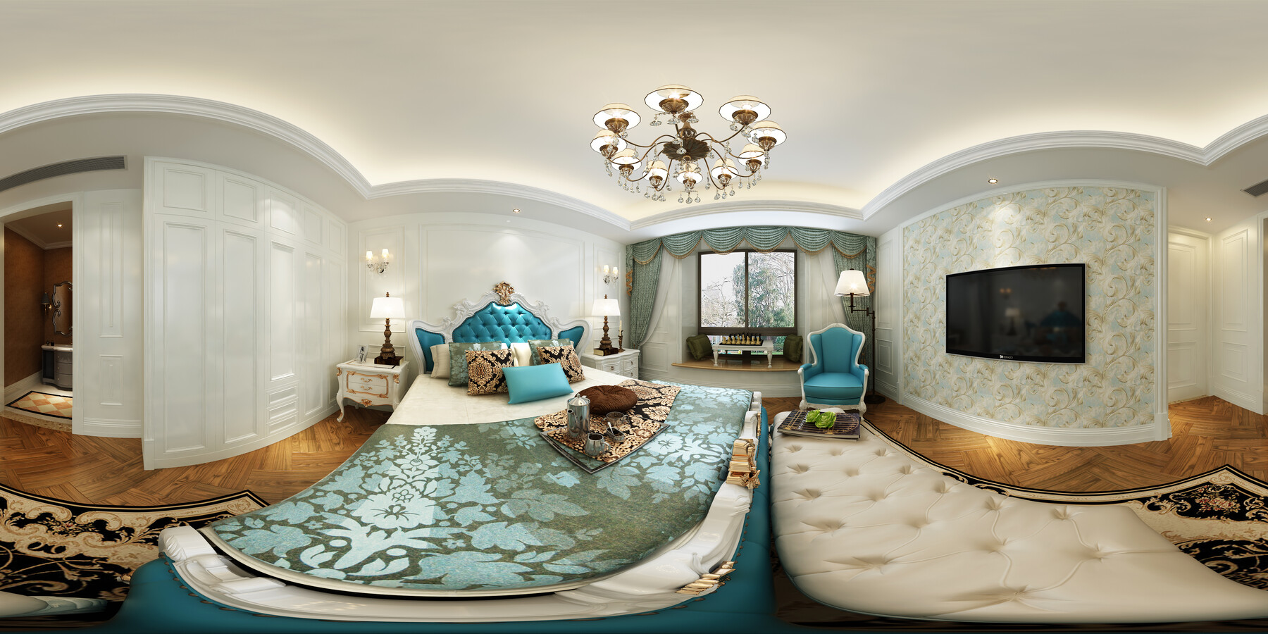 ArtStation - Panoramic European Style Family Bedroom Space 01 | Resources