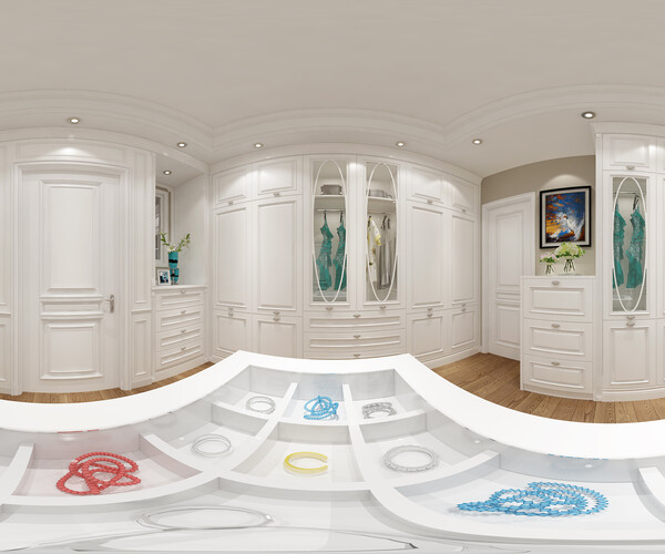 ArtStation - Panorama European luxury cloakroom 03 | Resources