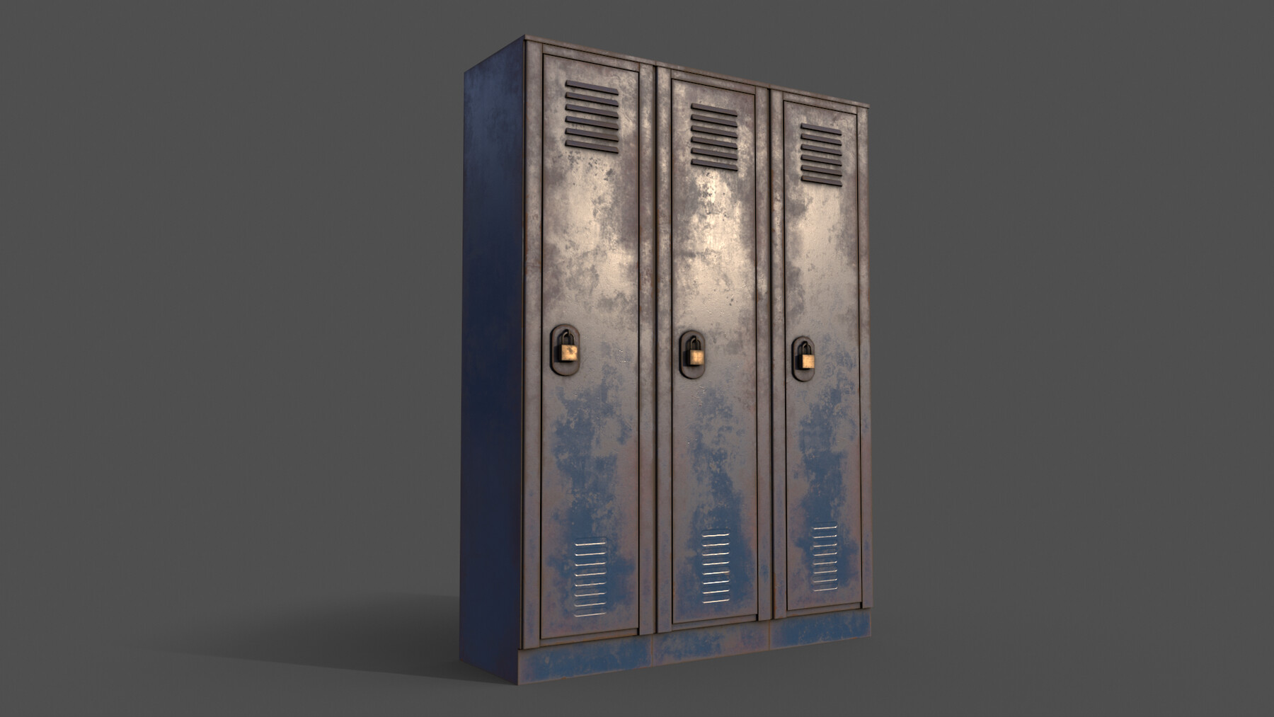 ArtStation - PBR School Gym Locker 01 - Blue Dark | Game Assets