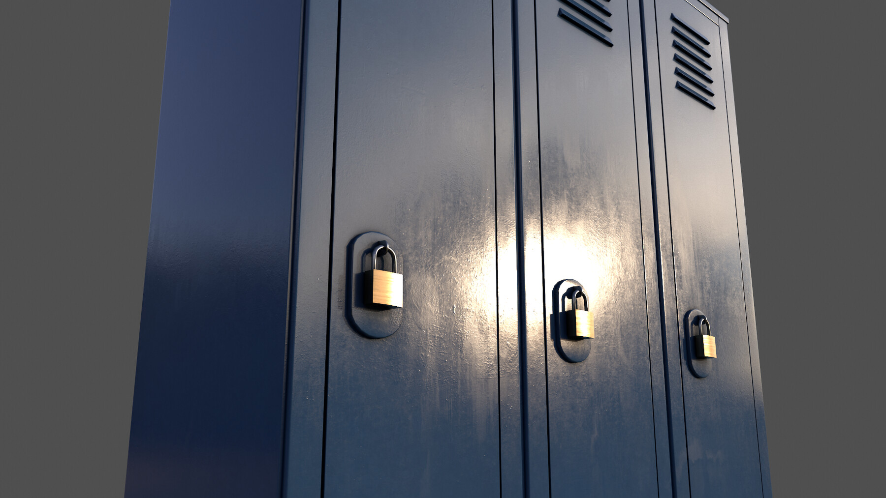 ArtStation - PBR School Gym Locker 01 - Blue Dark | Game Assets