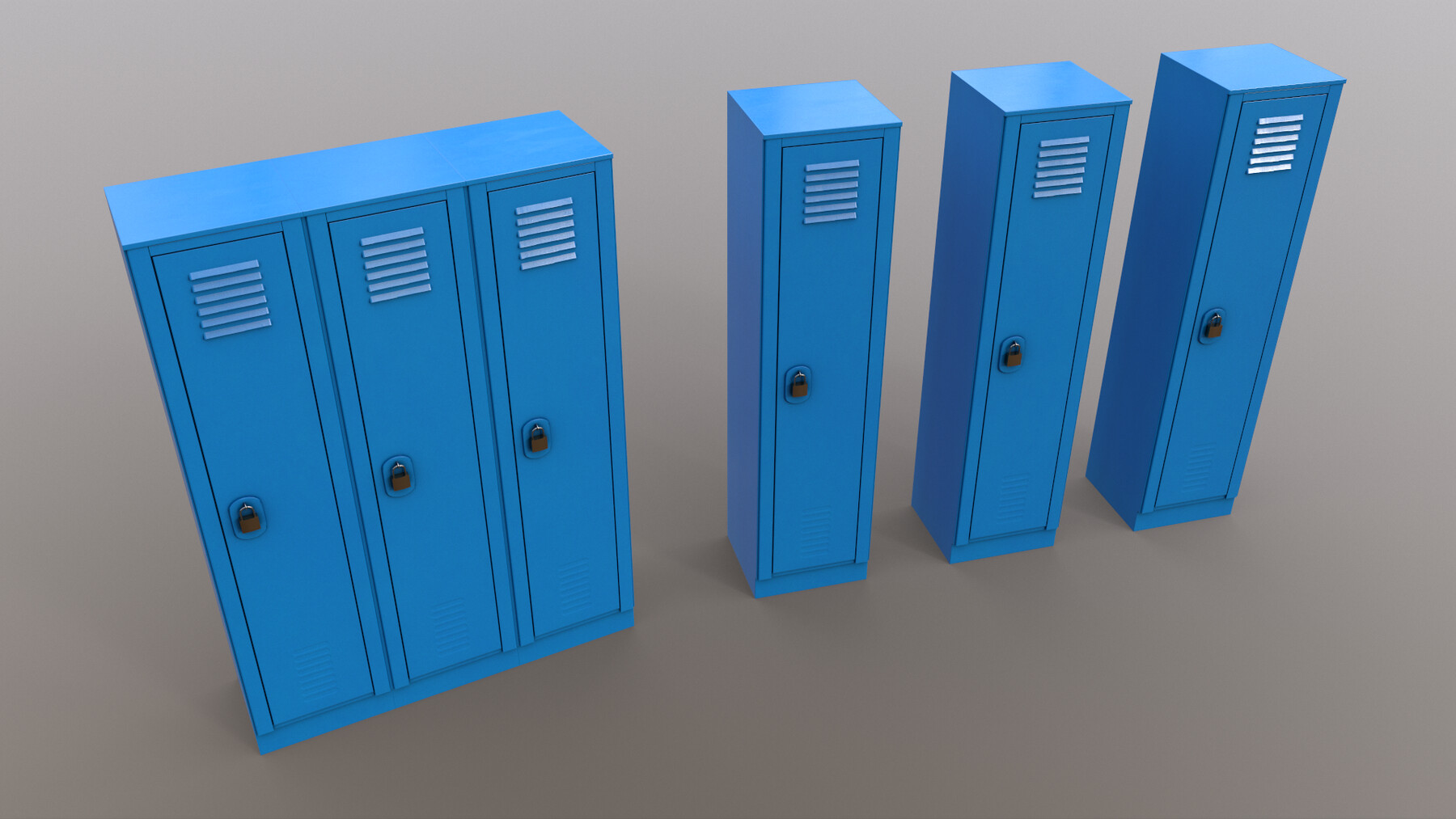 ArtStation - PBR School Gym Locker 01 - Blue Light | Game Assets