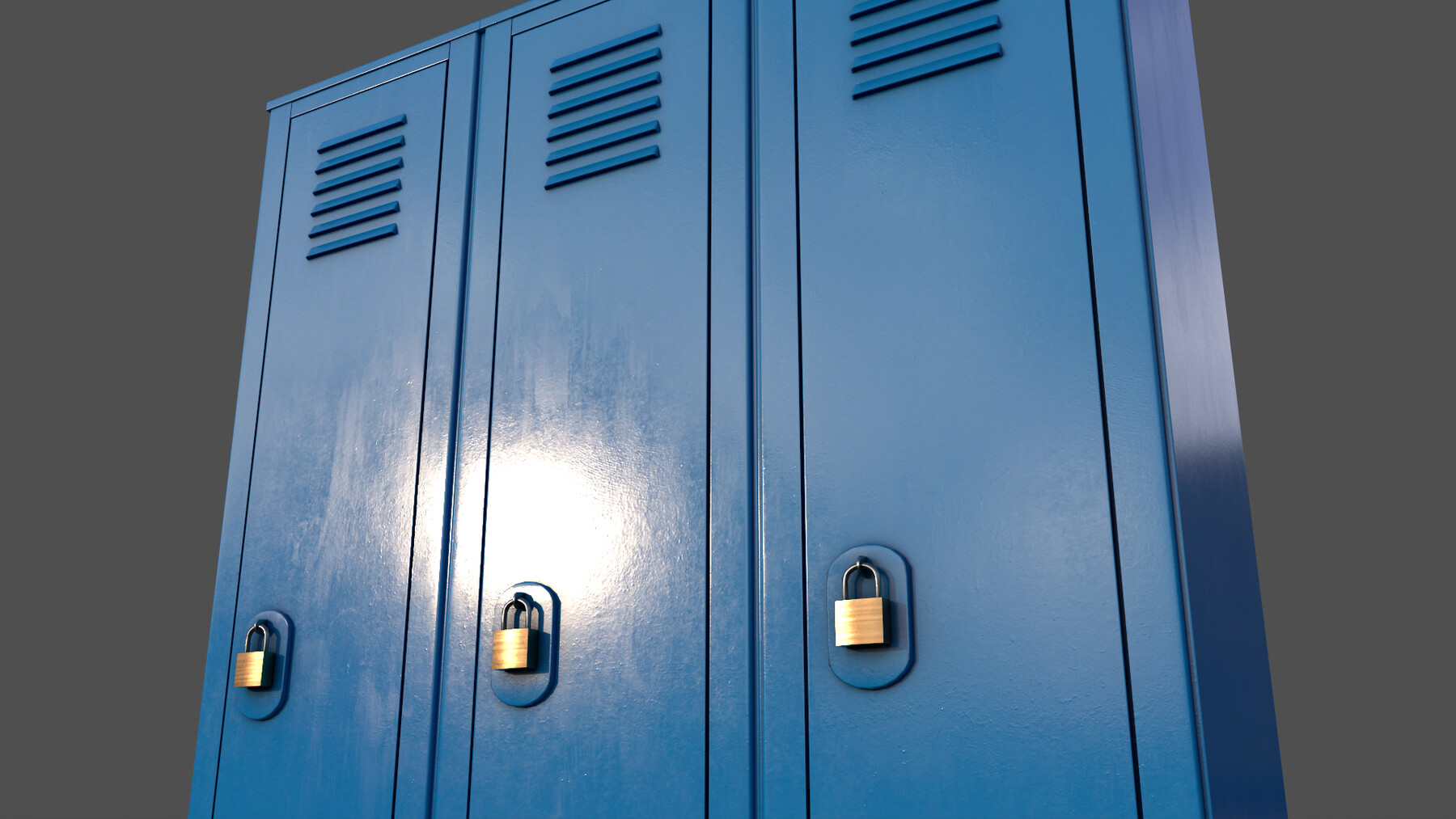 ArtStation - PBR School Gym Locker 01 - Blue Light | Game Assets