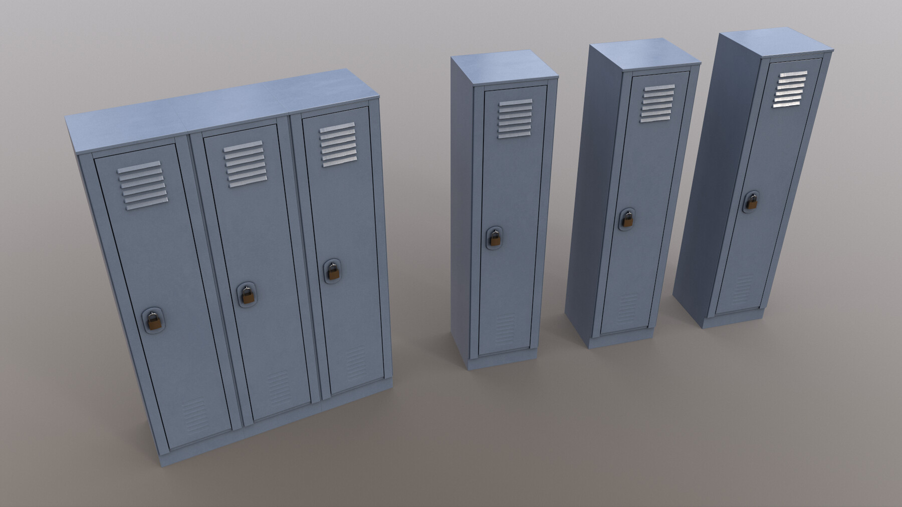 ArtStation - PBR School Gym Locker 01 - Grey | Game Assets
