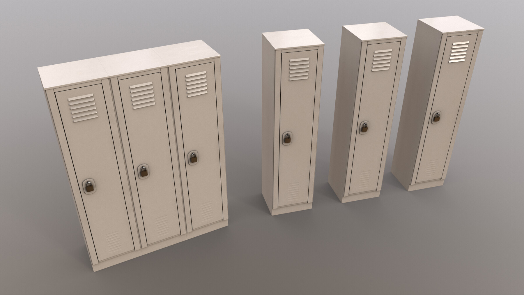 ArtStation - PBR School Gym Locker 01 - White | Game Assets
