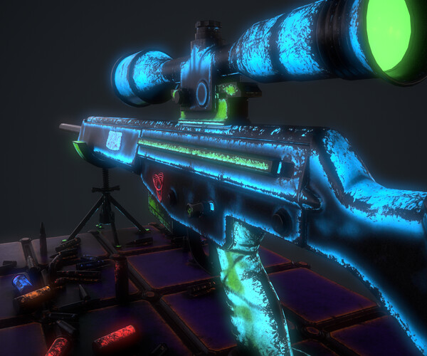 ArtStation - Sniper Rifle - NeonGux | Game Assets