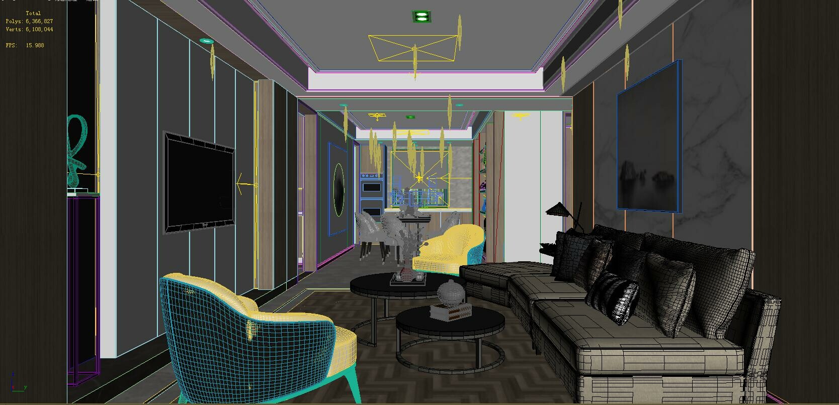 ArtStation - mic Modern Style Living Room Restaurant Space 42 | Resources