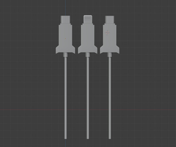 ArtStation - 3 in 1 charging pins (micro usb, type C, lighting) | Resources