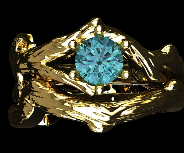 ArtStation - Wood set gold ring | Resources