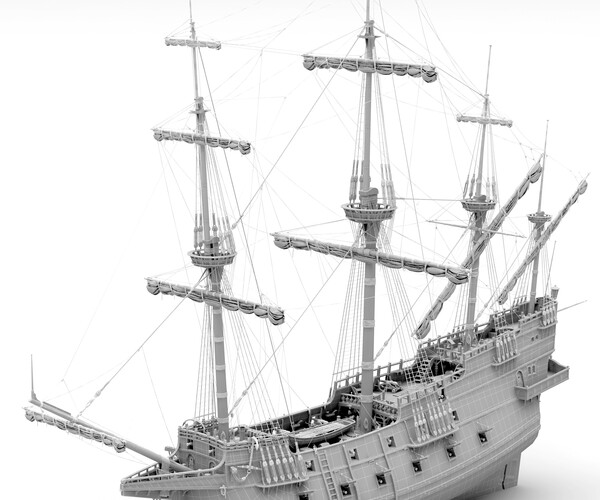 ArtStation - This 3D Galleon includes a fully detailed interior 01 ...
