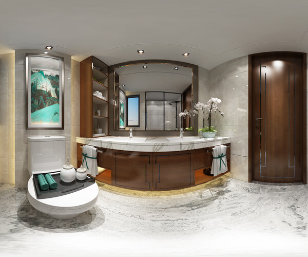 ArtStation - mic neo-classical style bathroom toilet space 02 | Resources