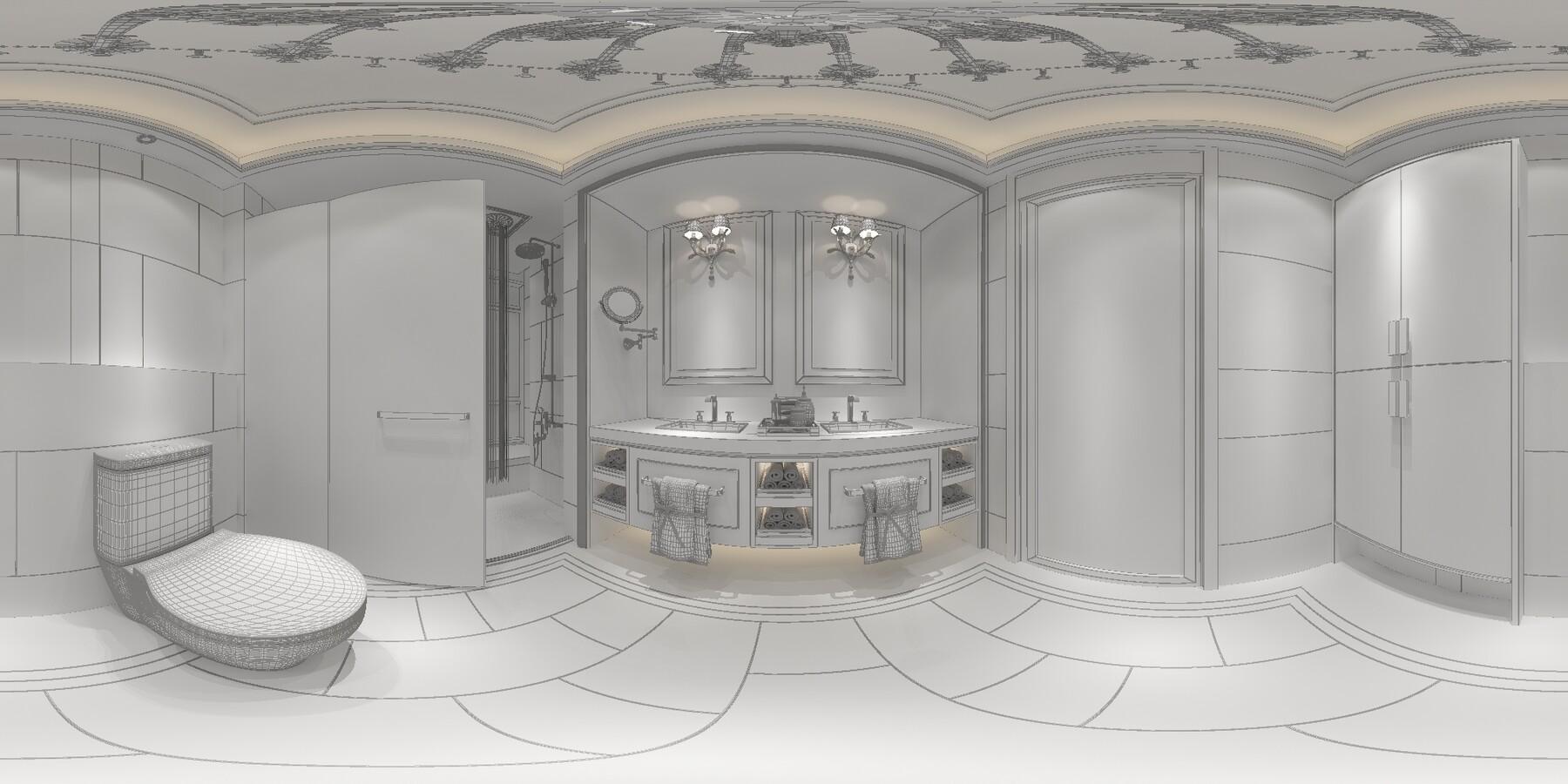 ArtStation - mic neo-classical style bathroom toilet space 03 | Resources