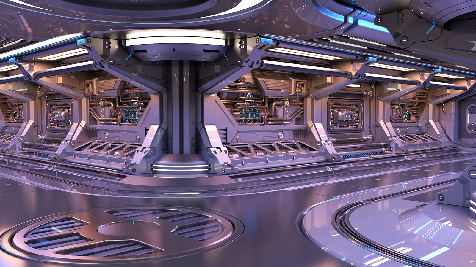 ArtStation - Sci - Fi Modular Corridor 2 Engine Section | Game Assets