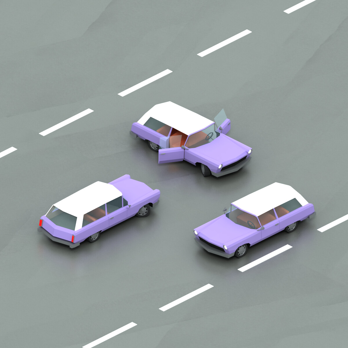 ArtStation - Stylized lowpoly vehicle pack with interior Low-poly ...