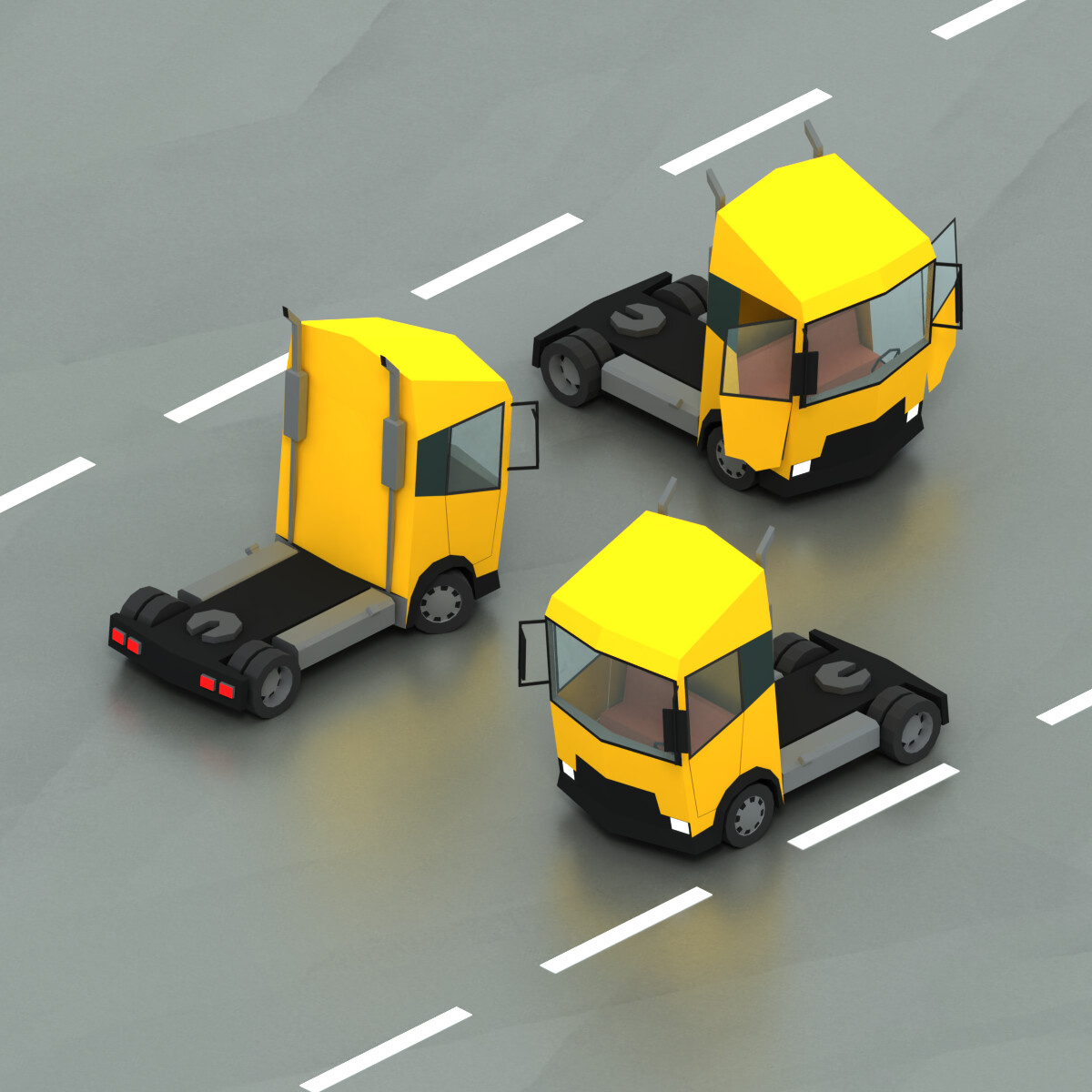 ArtStation - Stylized lowpoly vehicle pack with interior Low-poly ...