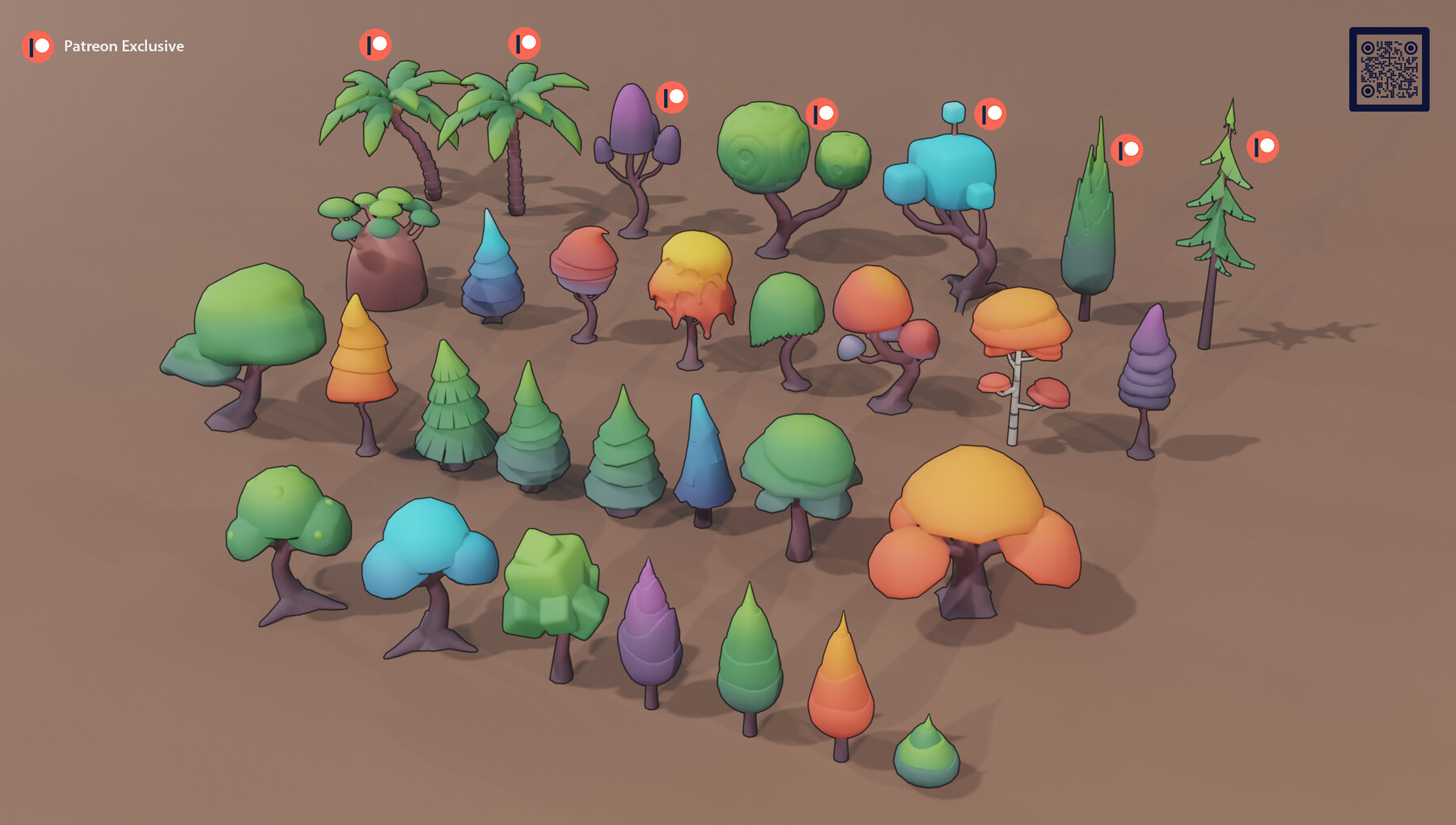 ArtStation - Stylized Low Poly Trees Pack 01 | Game Assets