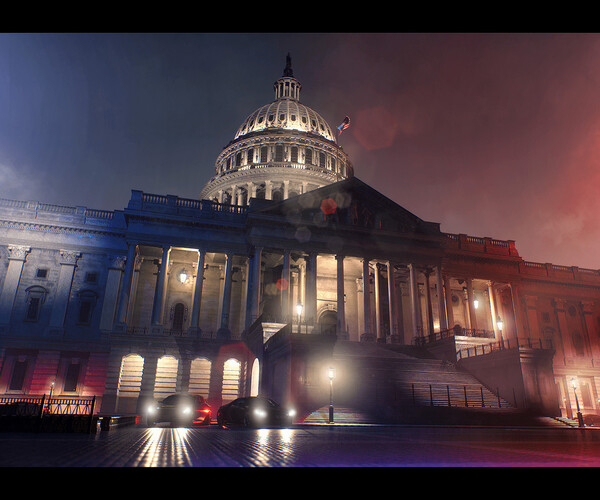 ArtStation - US Capitol Exterior Environment | Game Assets