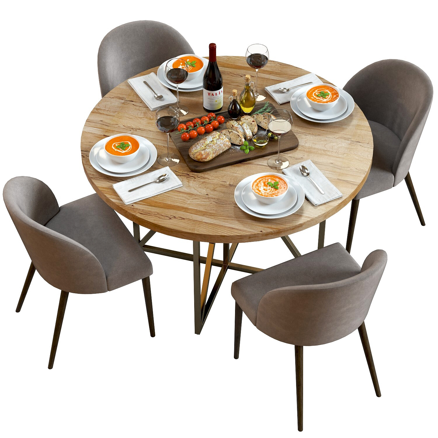 ArtStation - 3D Model / Table Set with Food 02 / Crate&Barrel Furniture ...