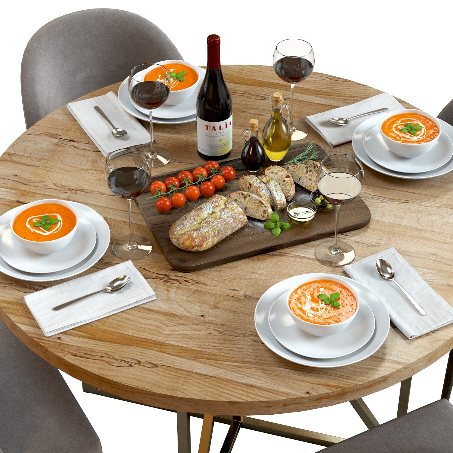 ArtStation - 3D Model / Table Set with Food 02 / Crate&Barrel Furniture ...