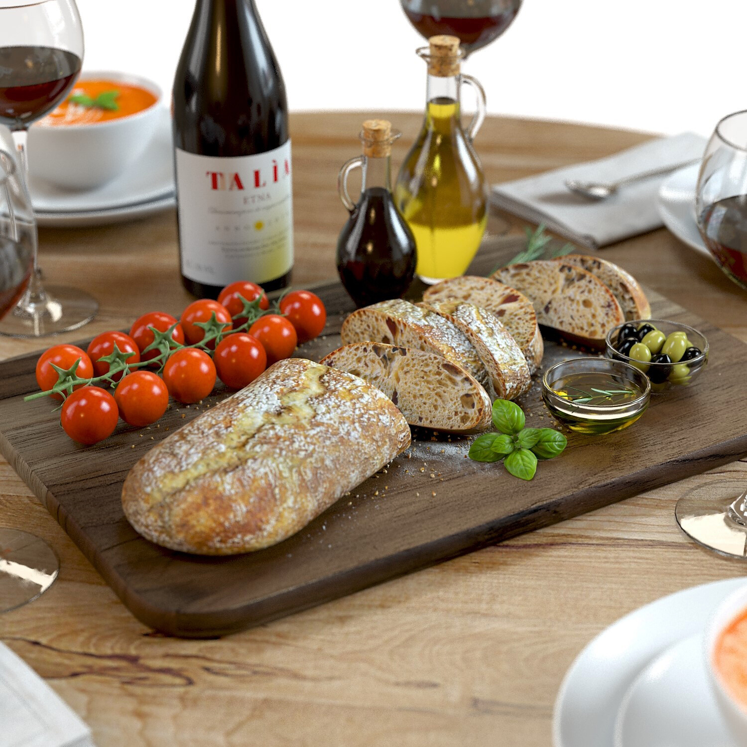 ArtStation - 3D Model / Table Set with Food 02 / Crate&Barrel Furniture ...