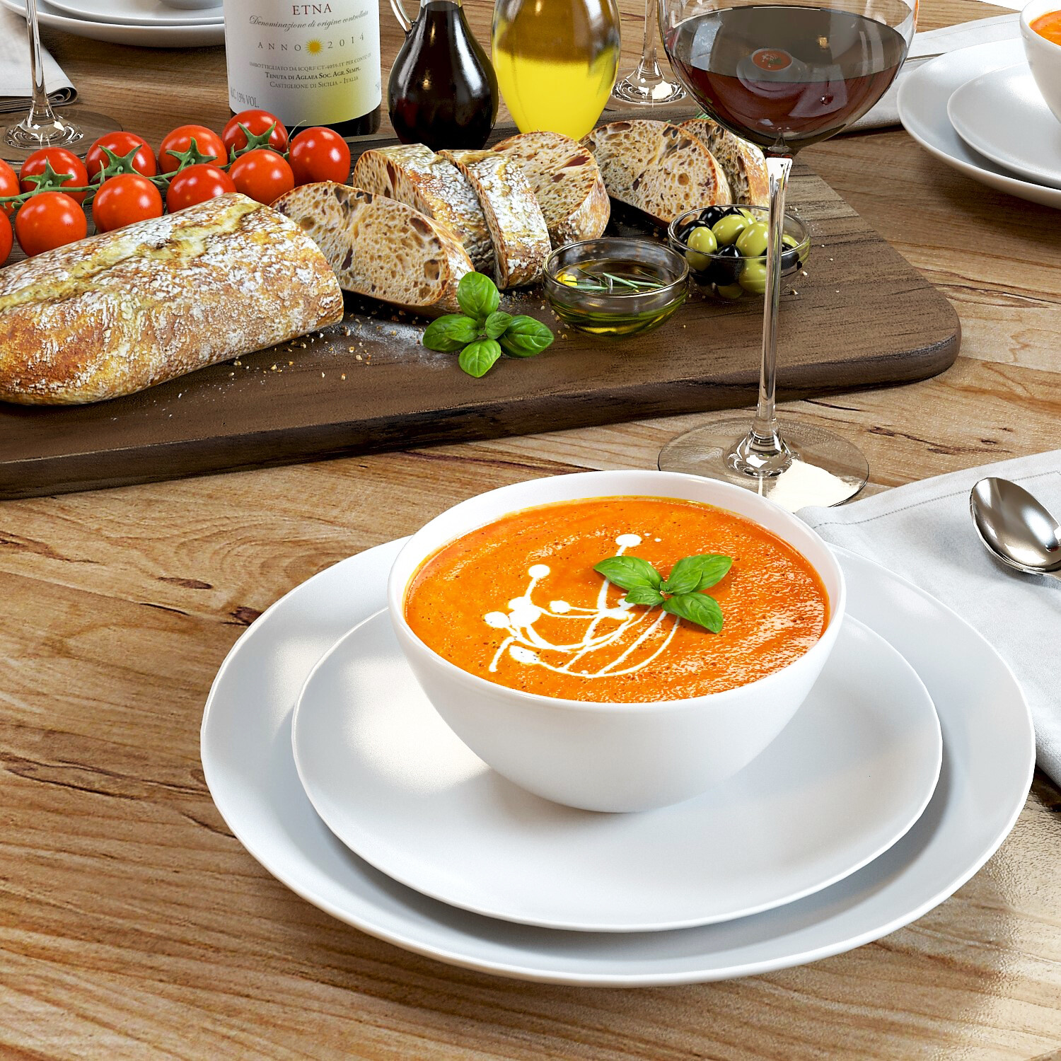 ArtStation - 3D Model / Table Set with Food 02 / Crate&Barrel Furniture ...