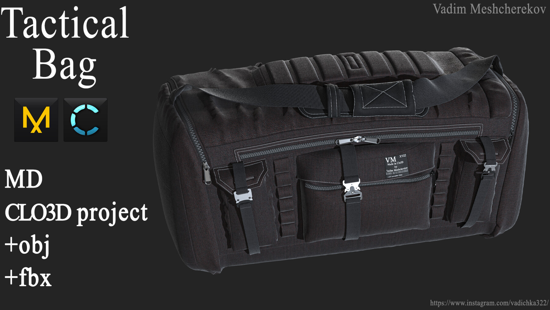 ArtStation - Tactical Bag №1. Marvelous Designer / Clo 3D project +obj ...