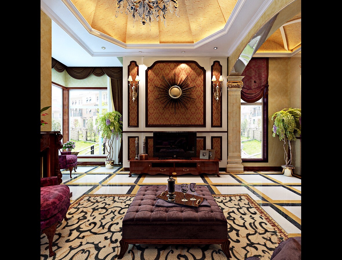 ArtStation - Luxury Retro European Style Living Room 5109 | Resources